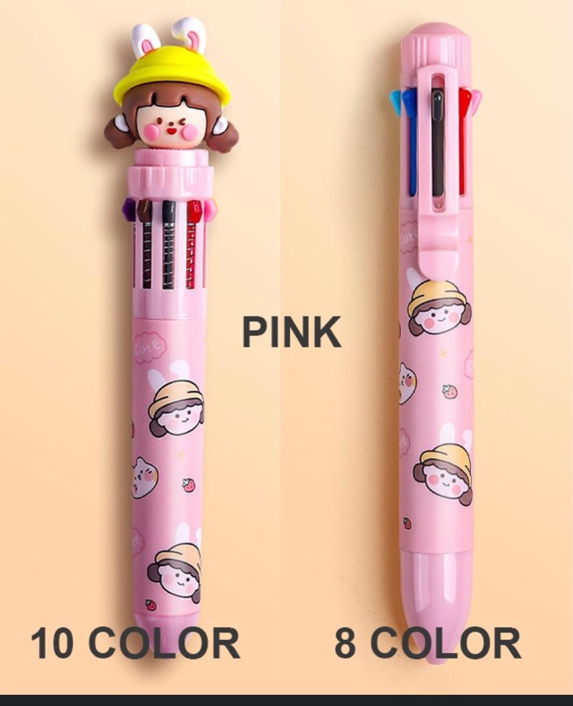 Cute Animal 10/8 Color Ball Pen Retractable Ballpoint Pen Multicolored ...