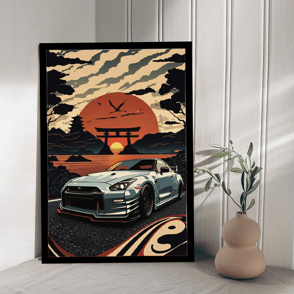 A4 Sized Poster Car Racing JDM Wall Posters PVC Framed Wall Decors ...