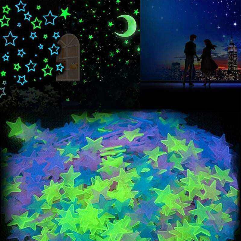 Radium Star Pieces Stars stickers 30 pcs Glow in Dark Toys Luminous ...