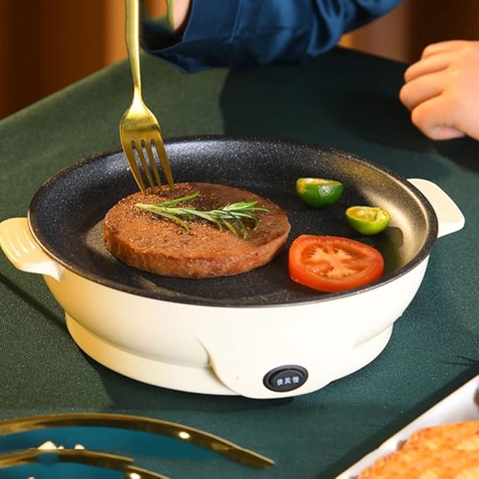 Electric Skillet Frying Pan with Non-Stick Coating, Compact Multi ...