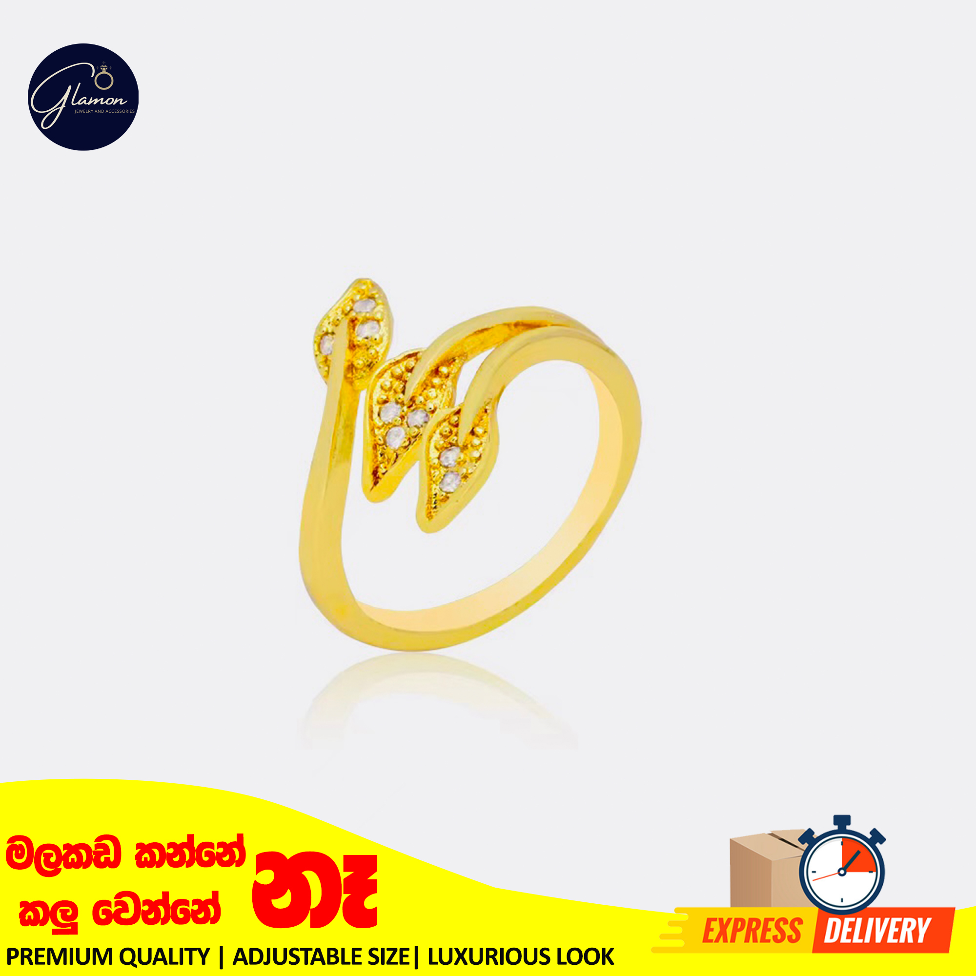 Glamon Rings For Girls Gold Jewellery Stone Heart Star Flower Shape ...