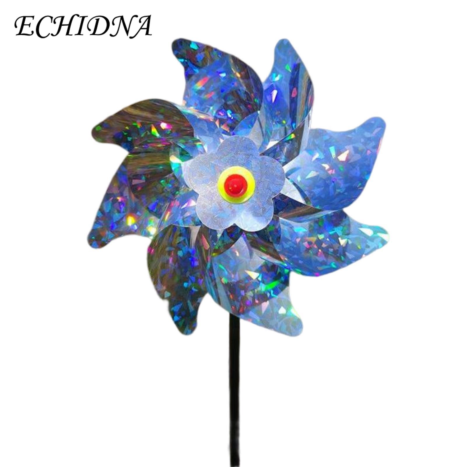ECHIDNA Reflective Windmill Colorful Bird Deterrent Garden Pinwheel ...