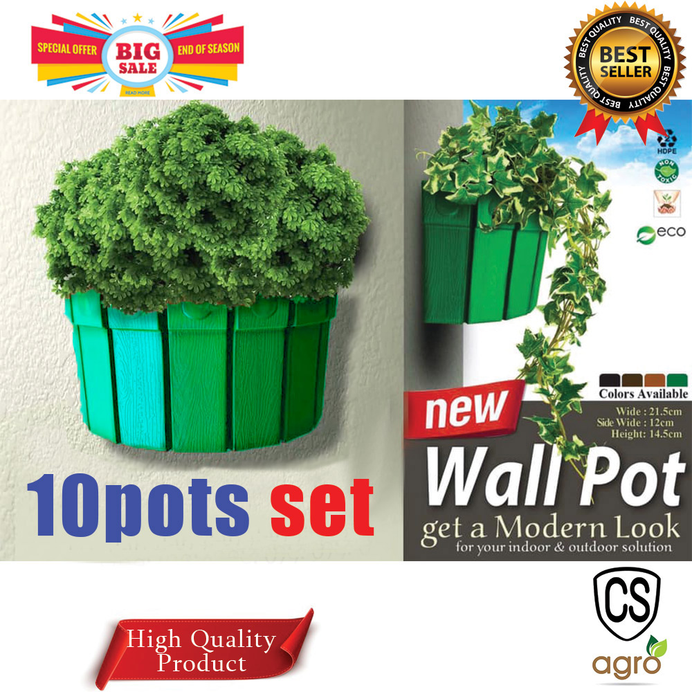 Wall Pot High Quality 10pots Long Durability New Design Plastic Flower ...