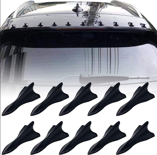 Universal 10Pcs Car Rear Roof Shark Fin Spoiler Shark Diffuser Vortex Generator Roof Spoiler ...