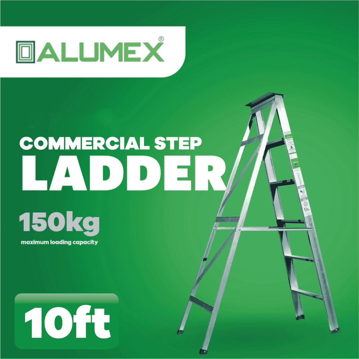 Alumex Commercial Aluminium Ladder - 10 Feet | Daraz.lk