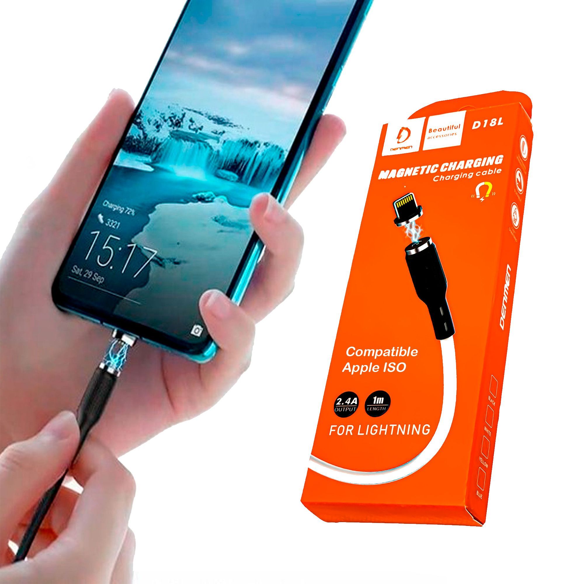 Denmen Magnetic Charging Cable Micro USB USB-C & Lighting For Ios ...