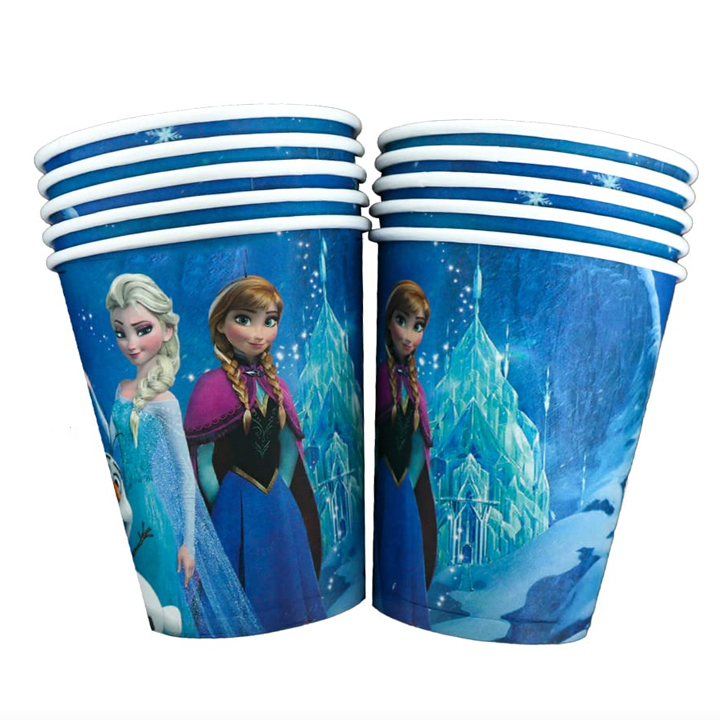 Frozen Elsa Theme Paper Cup Paper Plate Set Birthday Party Decorations ...