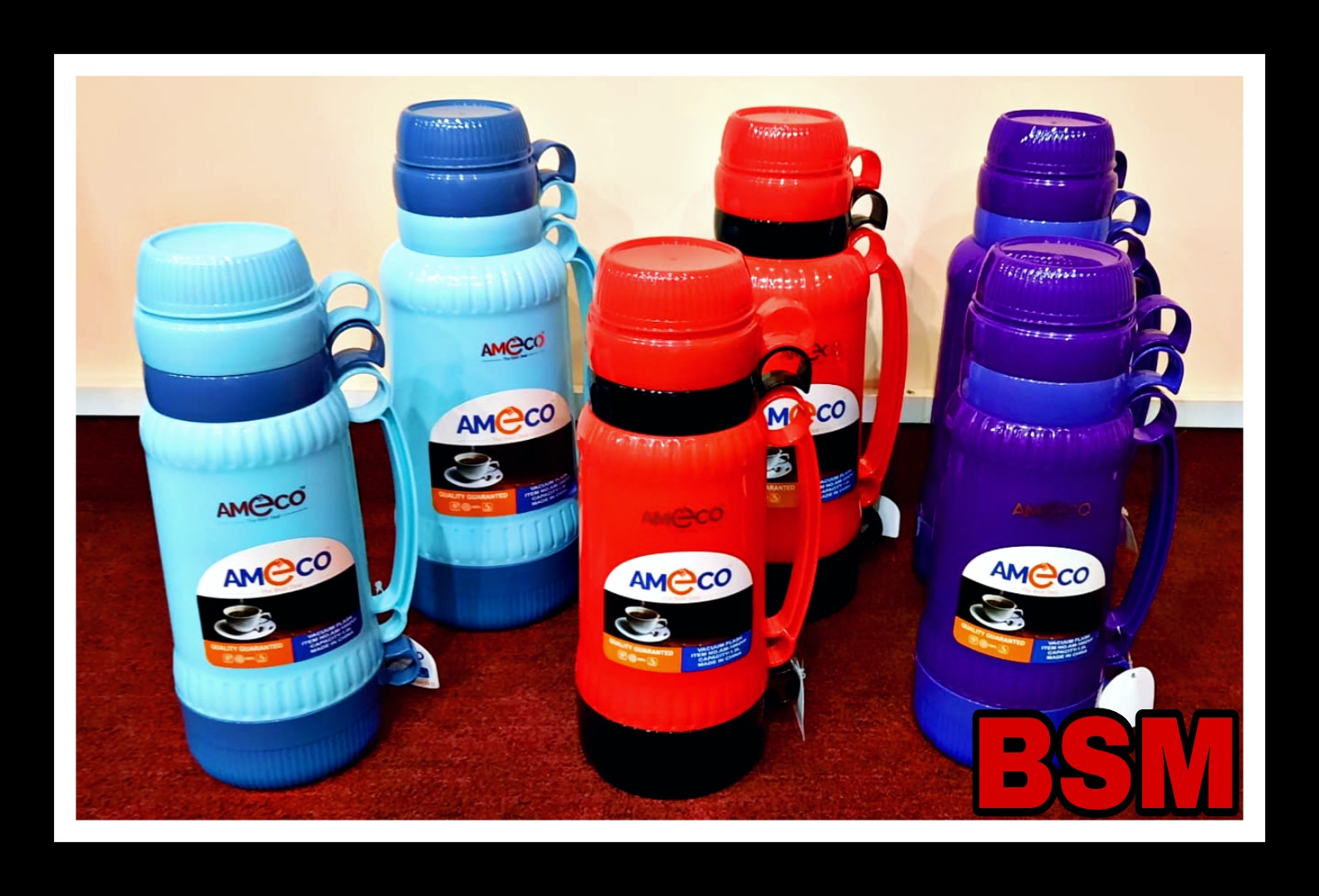 VACUUM FLASK Hot and Cold 1L / 1800ml ( Triple Cups ) 2 Cups- Ameco ...