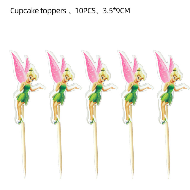 Cartoon Tinkerbell Elf Birthday Party Decoration Kid Faovr Tableware ...