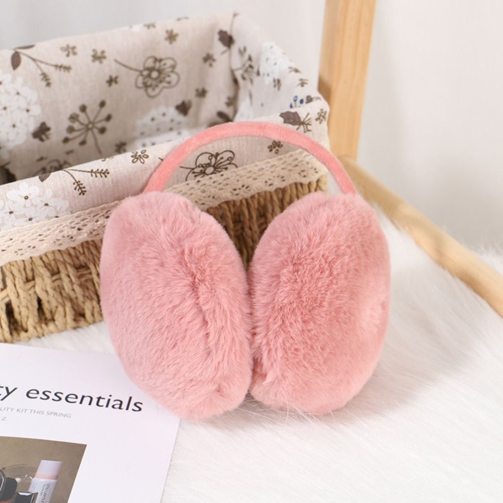 【ZIME】Warm Ear Muffs Fluffy Ear Protection Plush Ear Warmer Winter Soft ...