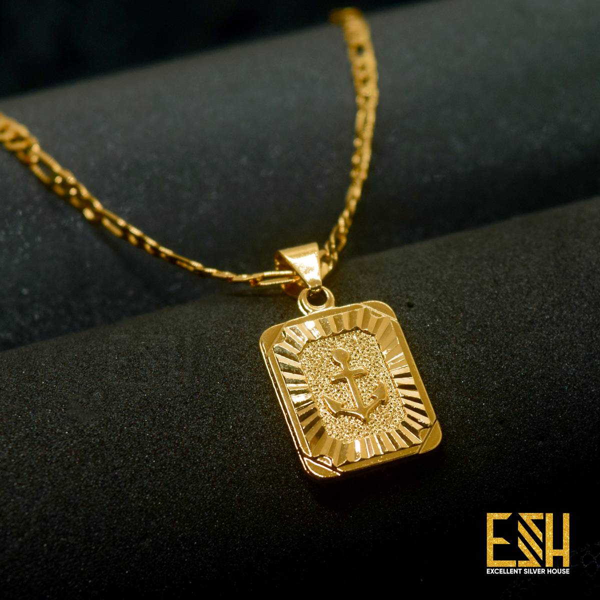 Gold plated 18/24Inch Lara Chain With Box Ancor Pendant | Daraz.lk