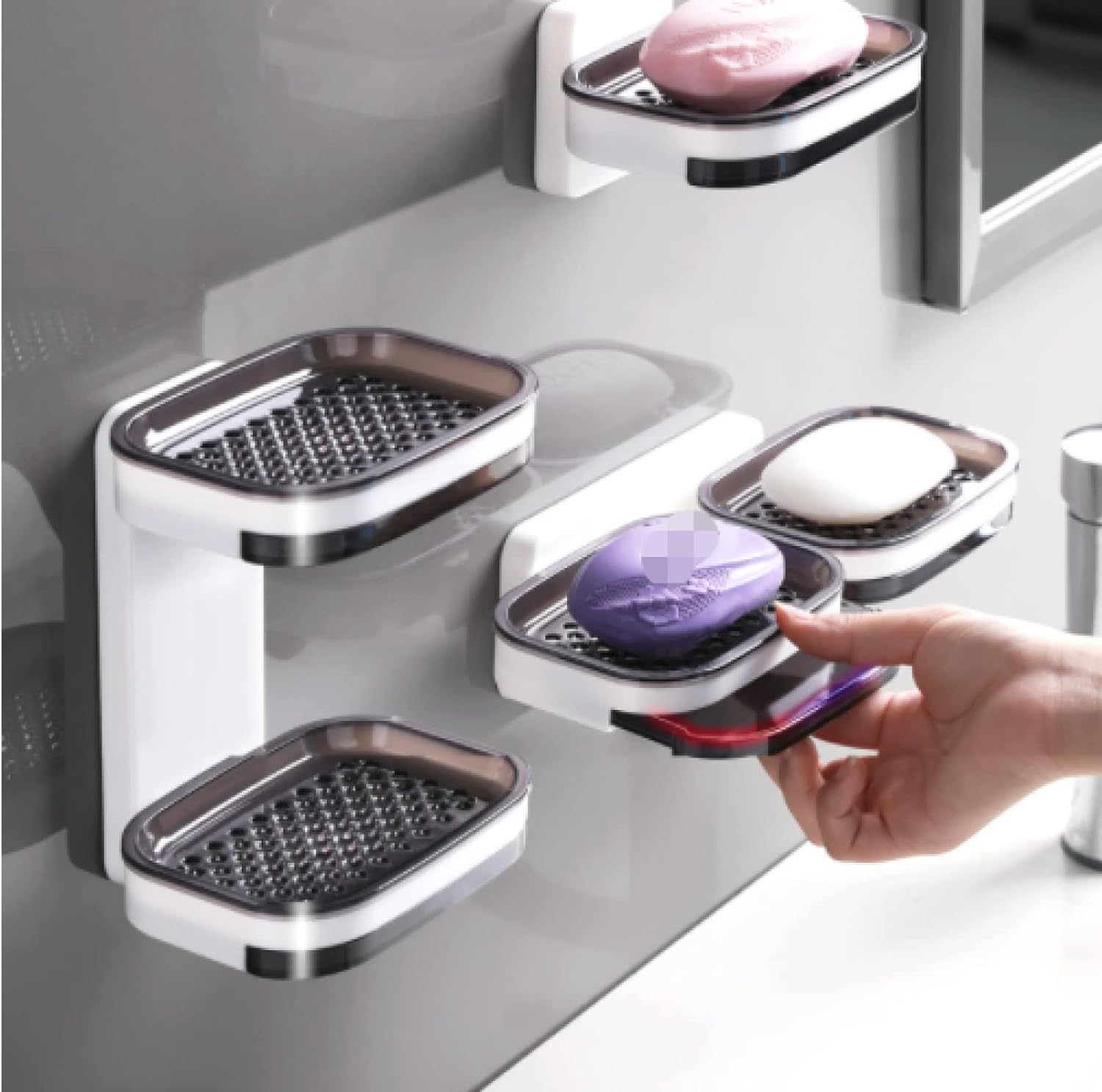 Soap Box Suction Cup Wall-mounted Double-layer Drainage Soap Rack ...