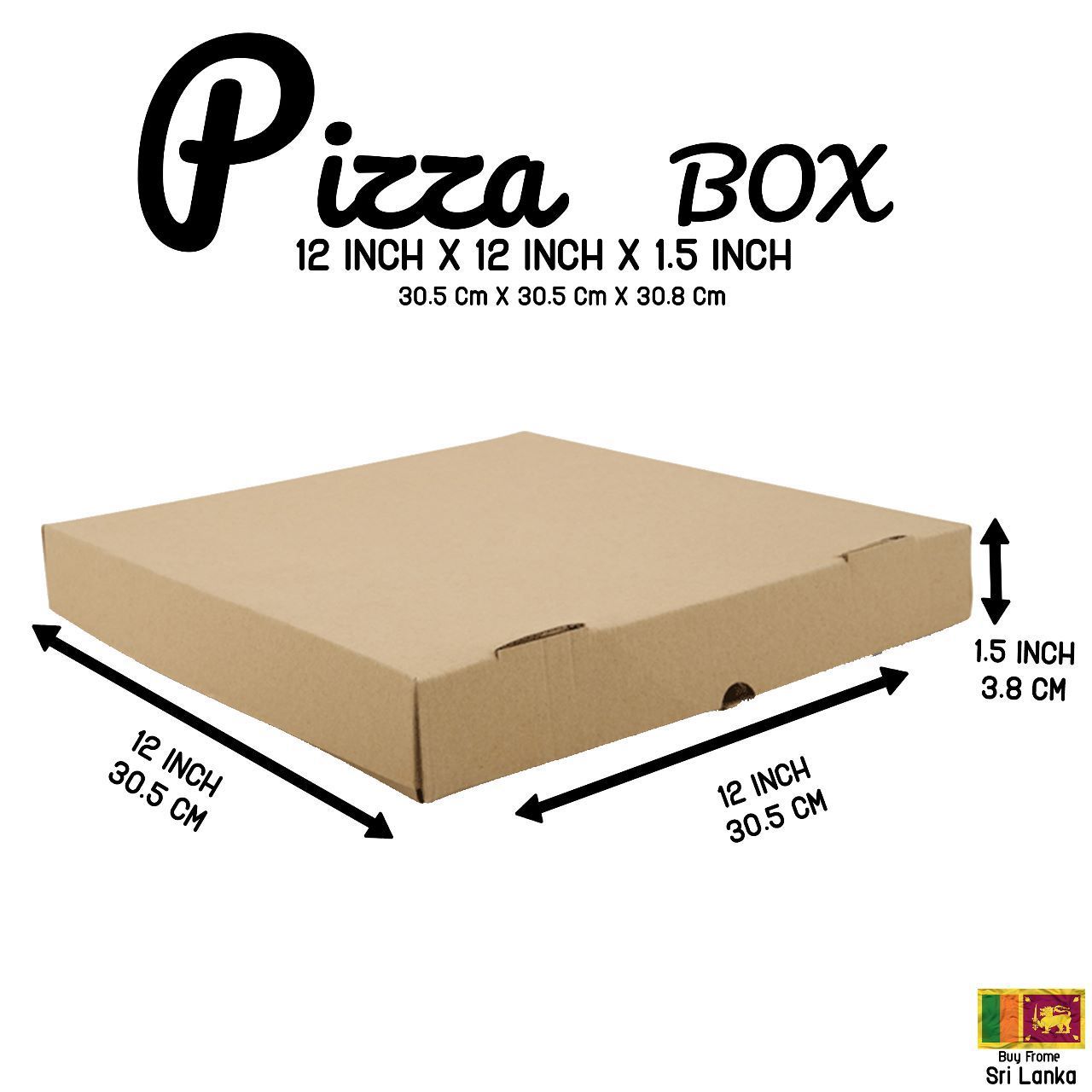 Corrugated Pizza Box # 30 Boxes # Size 12inch x 12inch x 1.5inch [30 ...
