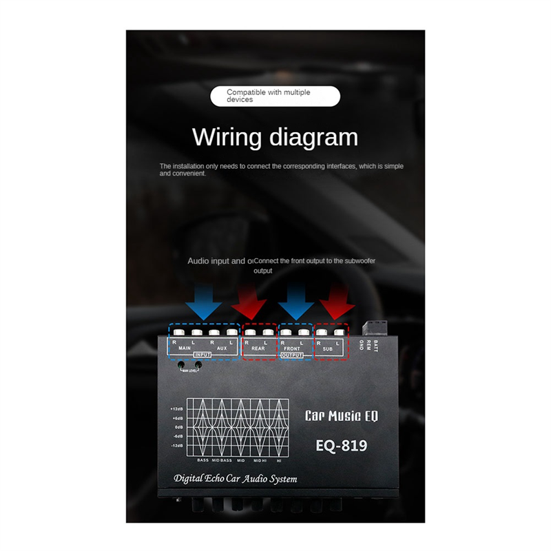 EQ-819 Car Equalizer Multifunctional Car Audio EQ Tuning Crossover ...