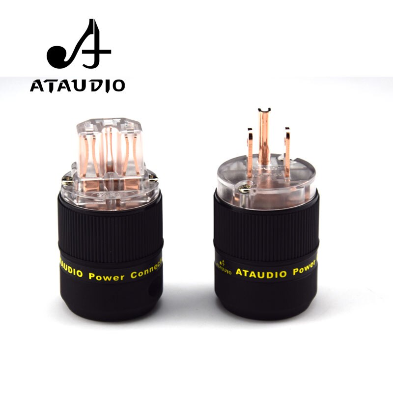 ATAUDIO Hifi Power Plug Red Copper One Pair US Power Connector + IEC ...