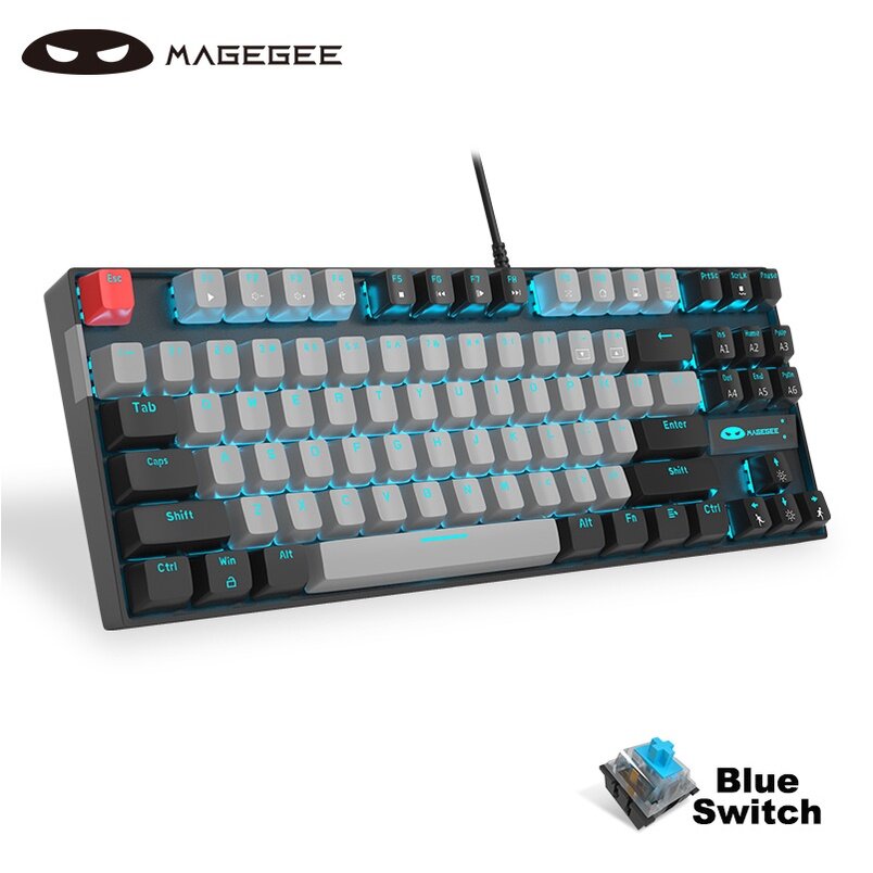 MageGee Star Mechanical Gaming Keyboard Blue Red Switch 87 keys Wired ...