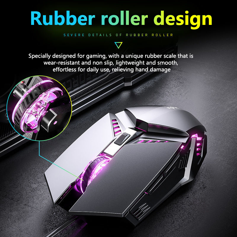 Inphic W2 Silent Gaming Mouse USB Wired Mouse Gamer Mechanical Metal ...
