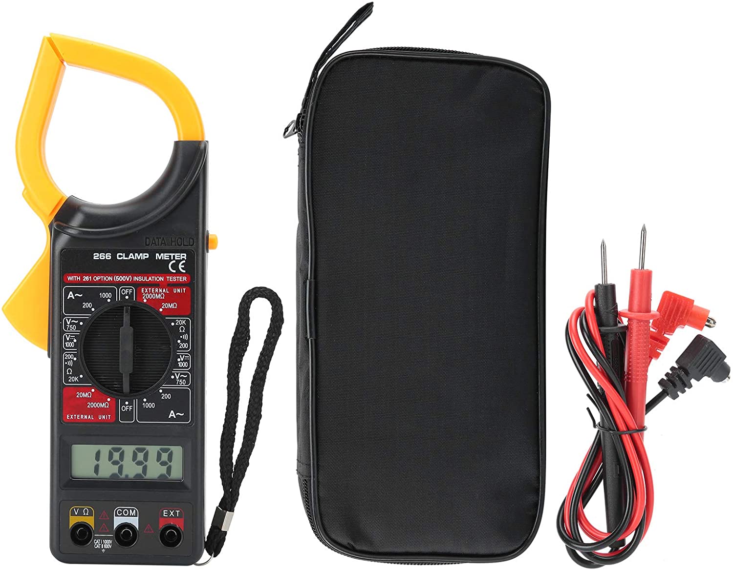 DT-266 Digital Clamp Meter Handheld Electronic Multimeter for Measuring ...