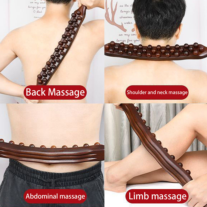 37 Beads Universal Back Massage Tendons Scraping Stick Point Treatment ...