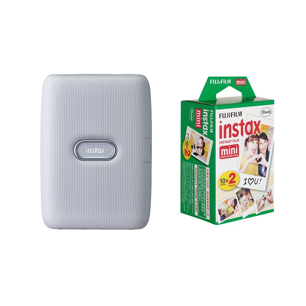 Fujifilm Portable Phone Photo Printer +20 heets Mini Instant White Edge ...