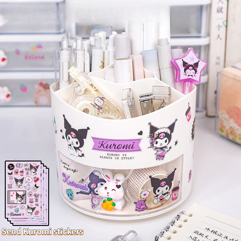 Miniso Sanrio Rotating Pen Holder Storage Box Desk Organizer Kawaii ...