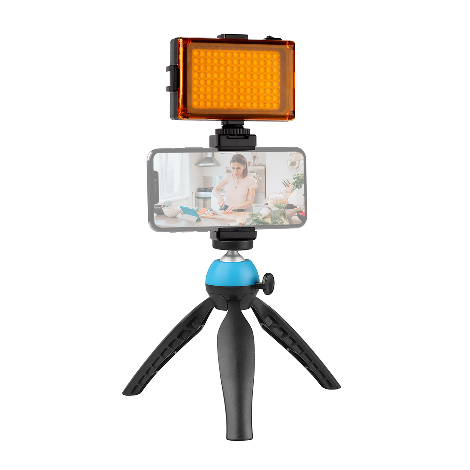 Portable Smartphone Video Kit Phone Video Rig with LED Fill Light 5500K ...