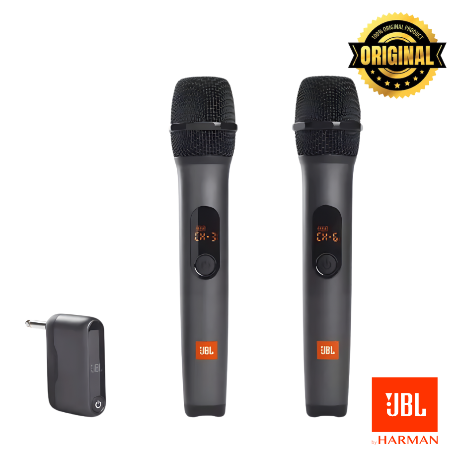 JBL Wireless Two Microphone System with Dual-Channel Receiver, Black ...