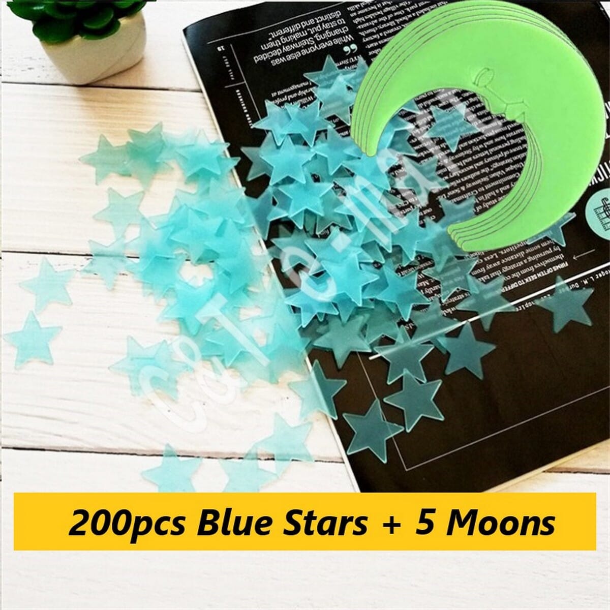 Moons + 200 Pieces Star Stickers High Quality 3D Light Emitting Stars ...