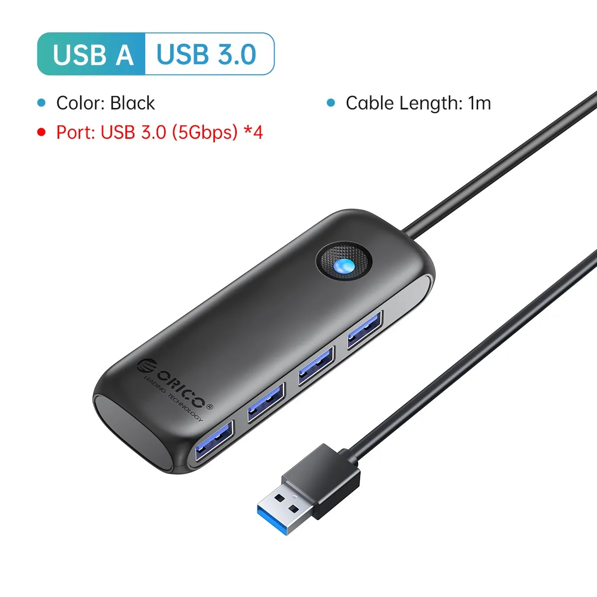 ORICO Member USB 3.0 Hub Usb 2.0 Multi-USB Splitter Power Adapter 4 ...