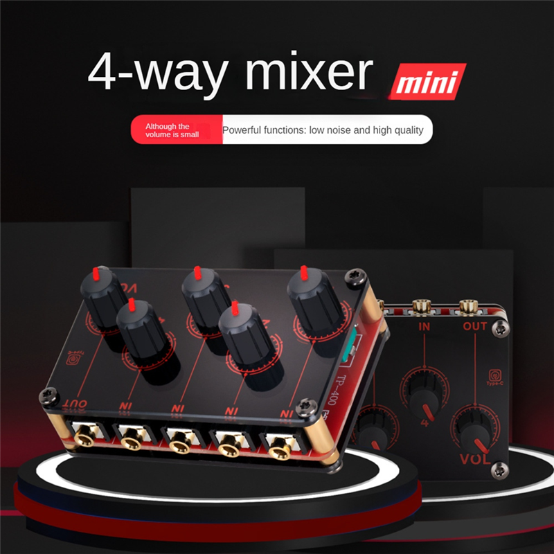 4 Channel Line Mixer Portable Analog Sound Mixing Console Highest Sound ...