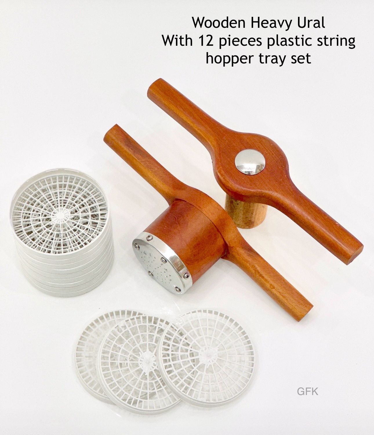 Buy Wooden Jaffna Ural With 12 Pieces Plastic String Hopper Moul