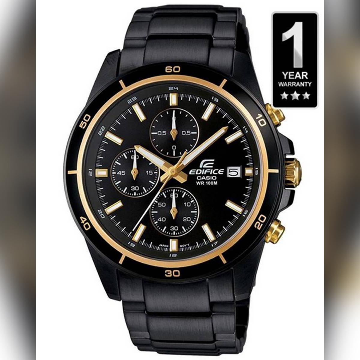 Casio Edifice Black Metal Analog Watch For Men | Daraz.lk