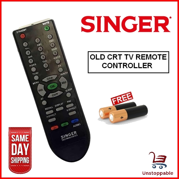 Singer Old CRT TV Remote Controller -AD661 & Free Batteries | Daraz.lk