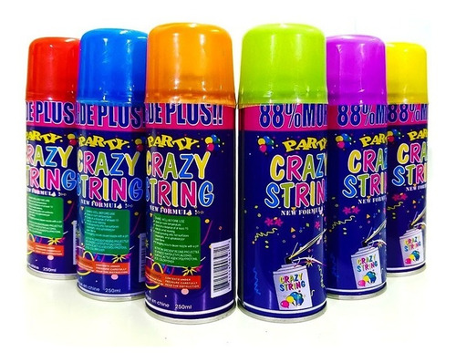 Party Crazy String Spray - 88% Extra 7 Colors Ribbon Spray for Parties ...