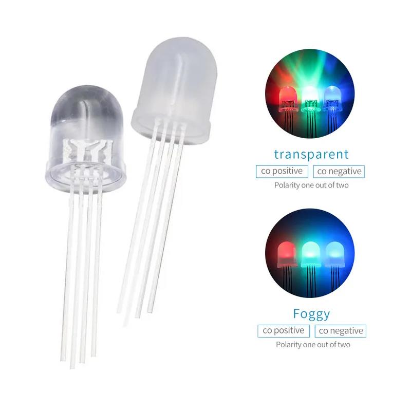 50pcs 4Pin 10mm F10 RGB LED Emitting Diode Indicator Arduino Red Green ...