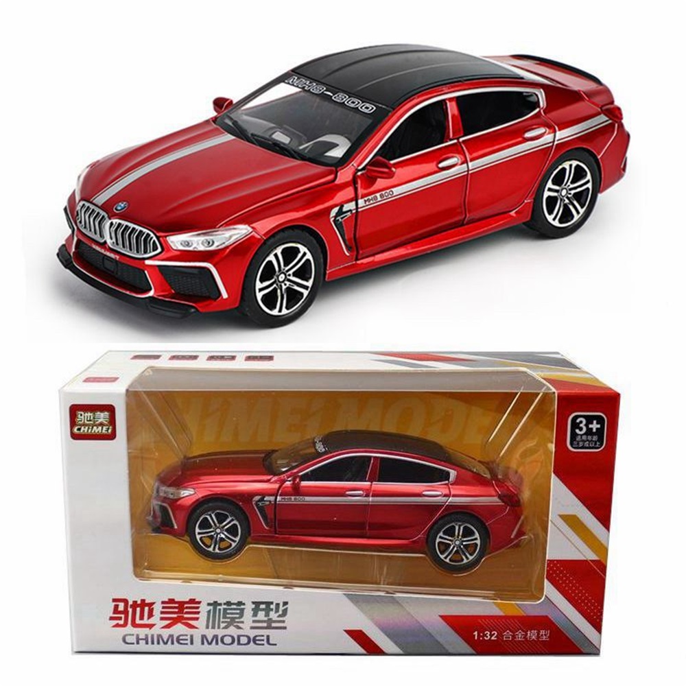 Alloy Car Model 1:32 BMW M8 Sports Car Pull Back Sound And Light Six ...