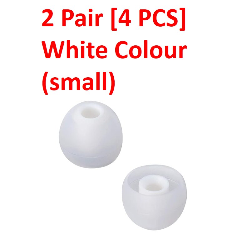 2 Pair white Colour Soft Clear Silicone Replacement Ear Buds Tips ...