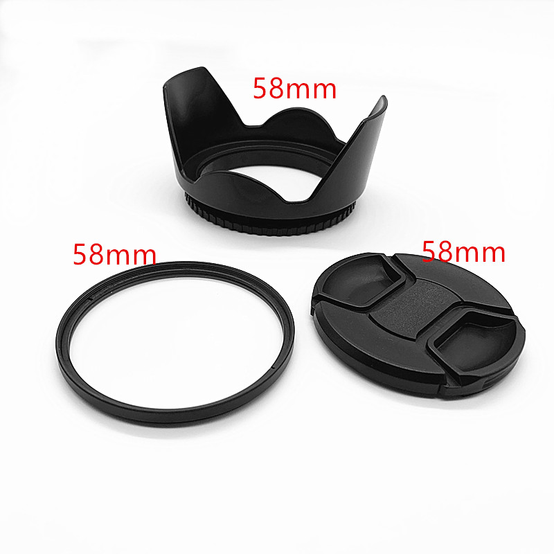 【Huaxiacuye8718】Lens Hood Cap UV Filter Canon EOS 18-55mm F3.5-5.6 55 ...