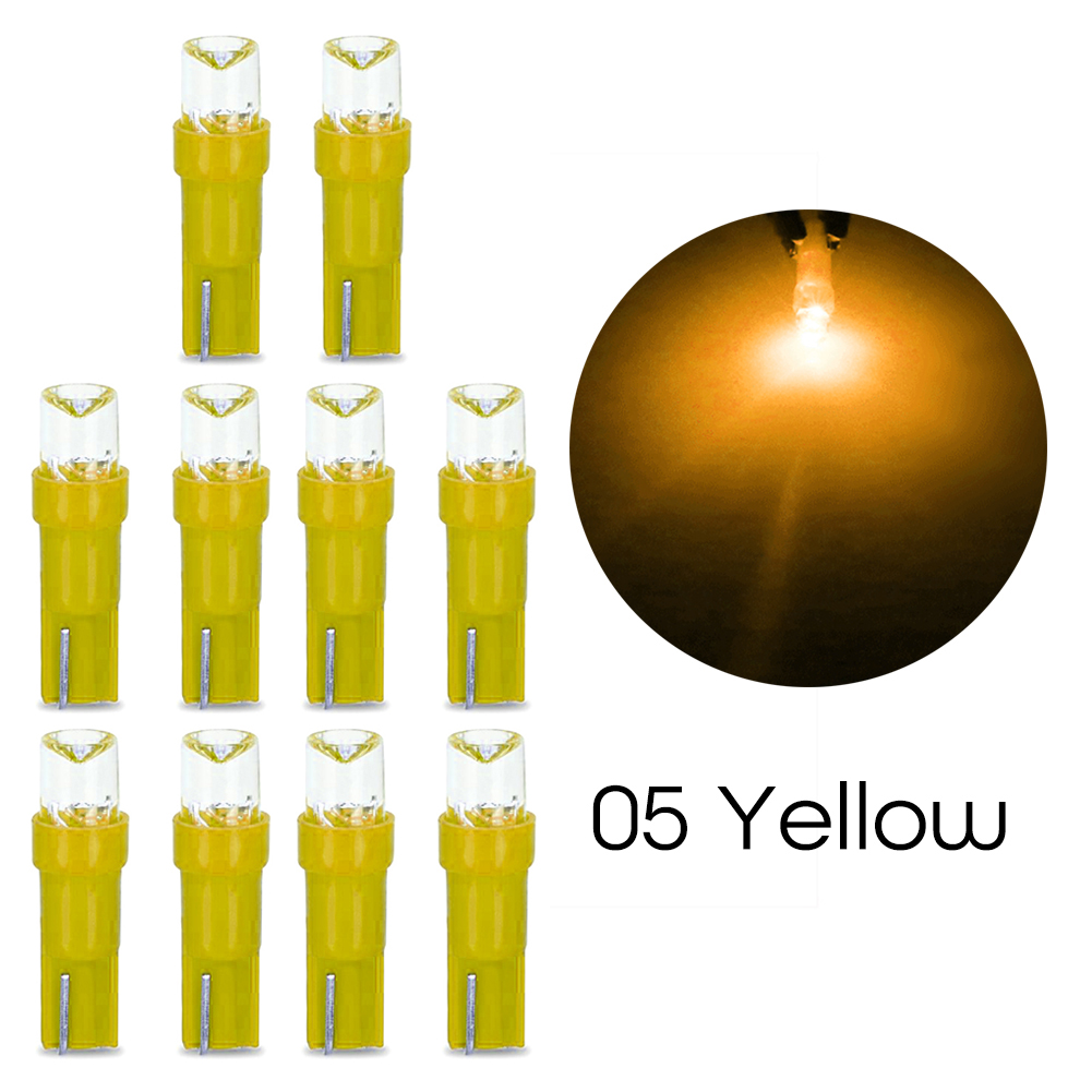 FG 10Pcs T5 LED Car Dash Dashboard Lights Bulb Instrument Panel Lamp ...