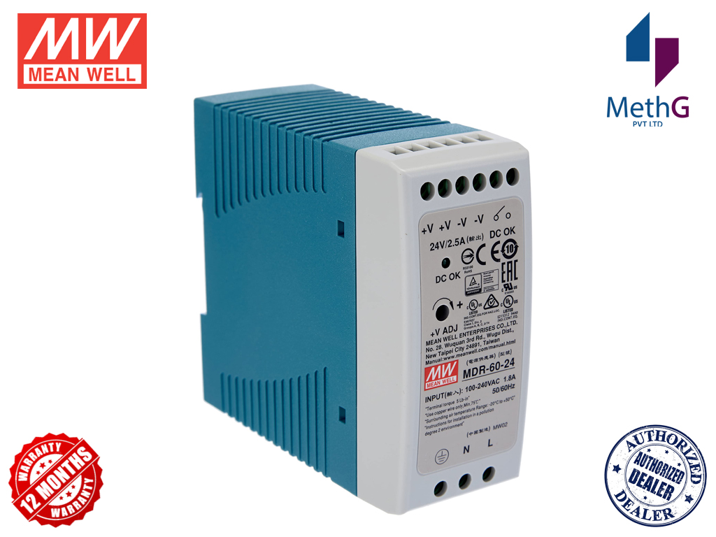 Meanwell MDR-60-24 AC-DC Industrial 2.5A power Supply | Daraz.lk