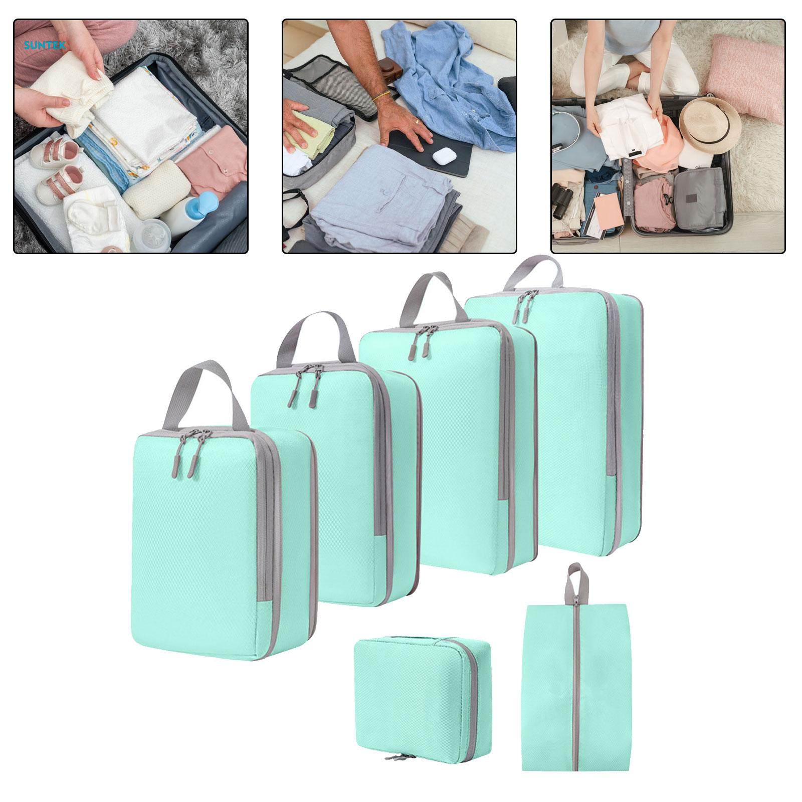 6Pcs Compression Packing Cubes, Travel Storage Bags, Lightweight Travel ...