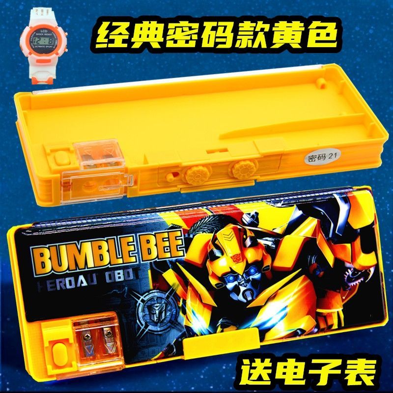 Transformer Boys Password Lock Stationery Box Internet Celebrity Pencil ...