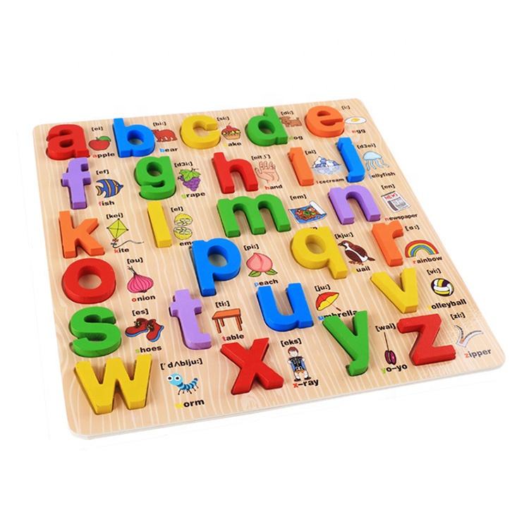 Alphabet ABC Wooden Puzzle for Kids Ages 3-5 Years Old, Educational ...