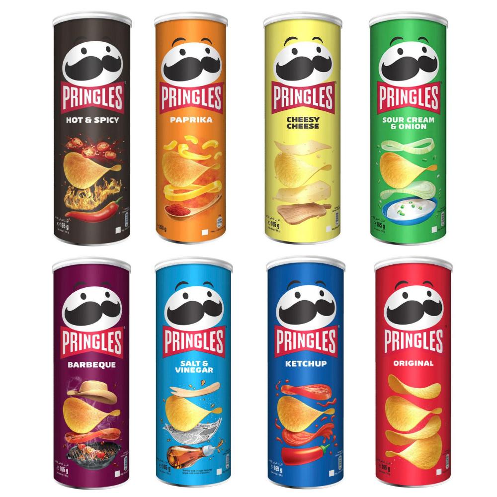 Pringles 165g Pack of 8 Cans - 8 Assorted Flavours combo | Daraz.lk