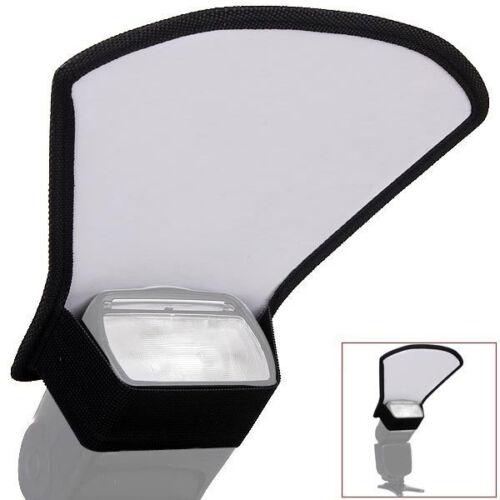 Portable Universal Camera Flash Reflector Card Speedlite Bounce Diffuser Board with Silver ...