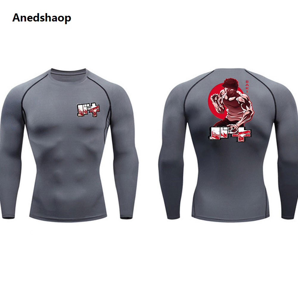 Anedshaop Anime Baki Hanma MMA Rashguard Jiu Jitsu Bjj T-Shirt Men ...