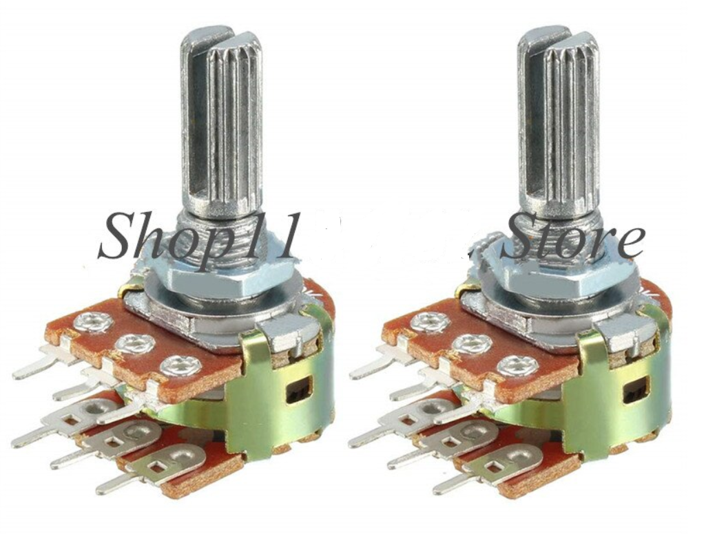 B100K 100kohm 6pin Multiturn Potentiometer.15mm Shaft. For Amplifier Dual Stereo Set. 100 k ohm ...