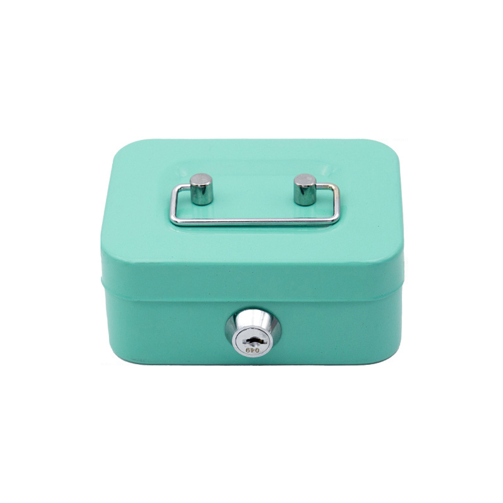 JM Small Money Safe Box Lockable Cash Box with Keys Portage Metal ...