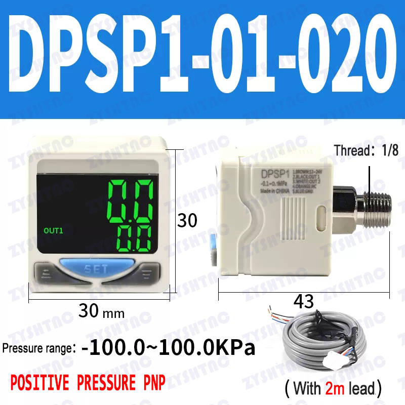AirTac type pneumatic electronic Sensor digital pressure switch DPS digital meter DPSN1-01020 ...