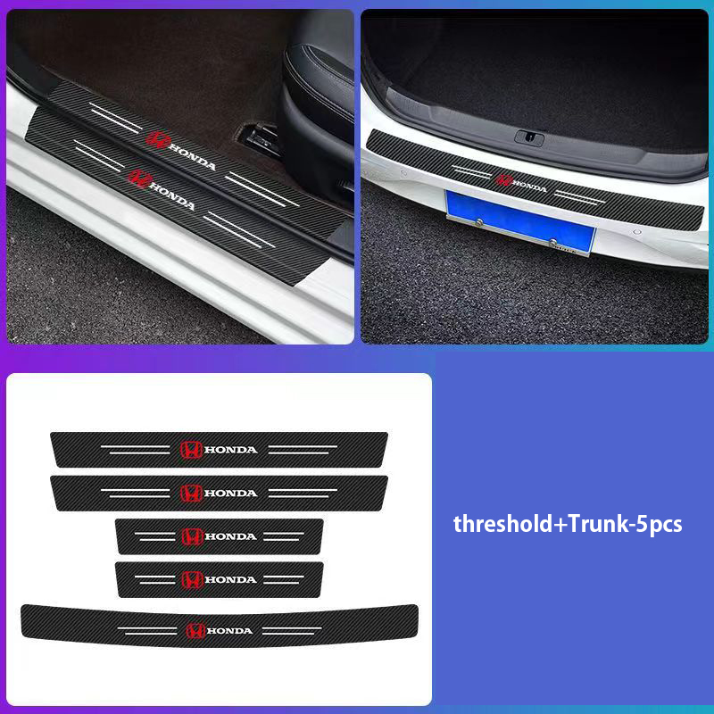 Carbon Fiber leather Threshold Protection Sticker Car Door Threshold ...
